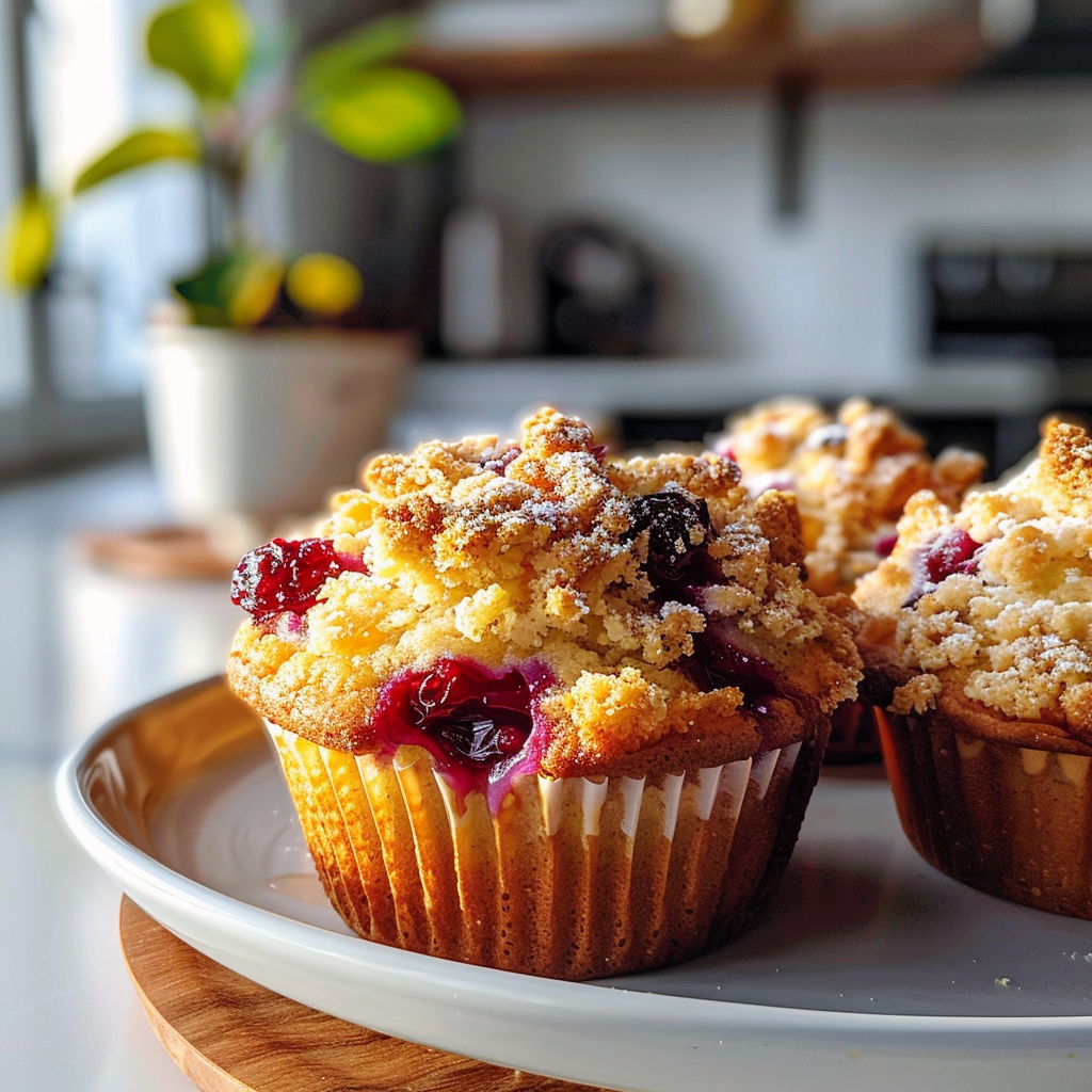 Cranberry Orange Muffins with Streusel